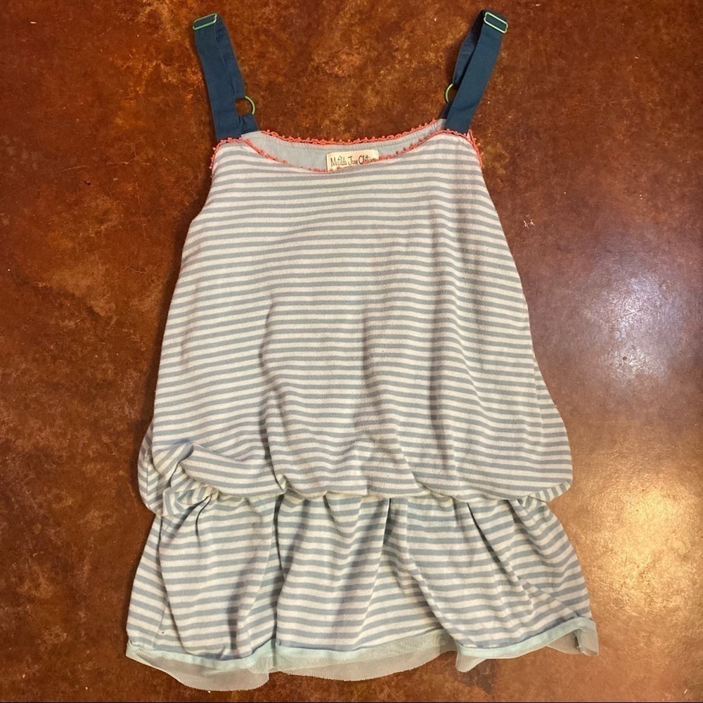 Ladies Matilda Jane Blue Striped Bubble Tank - Gem
